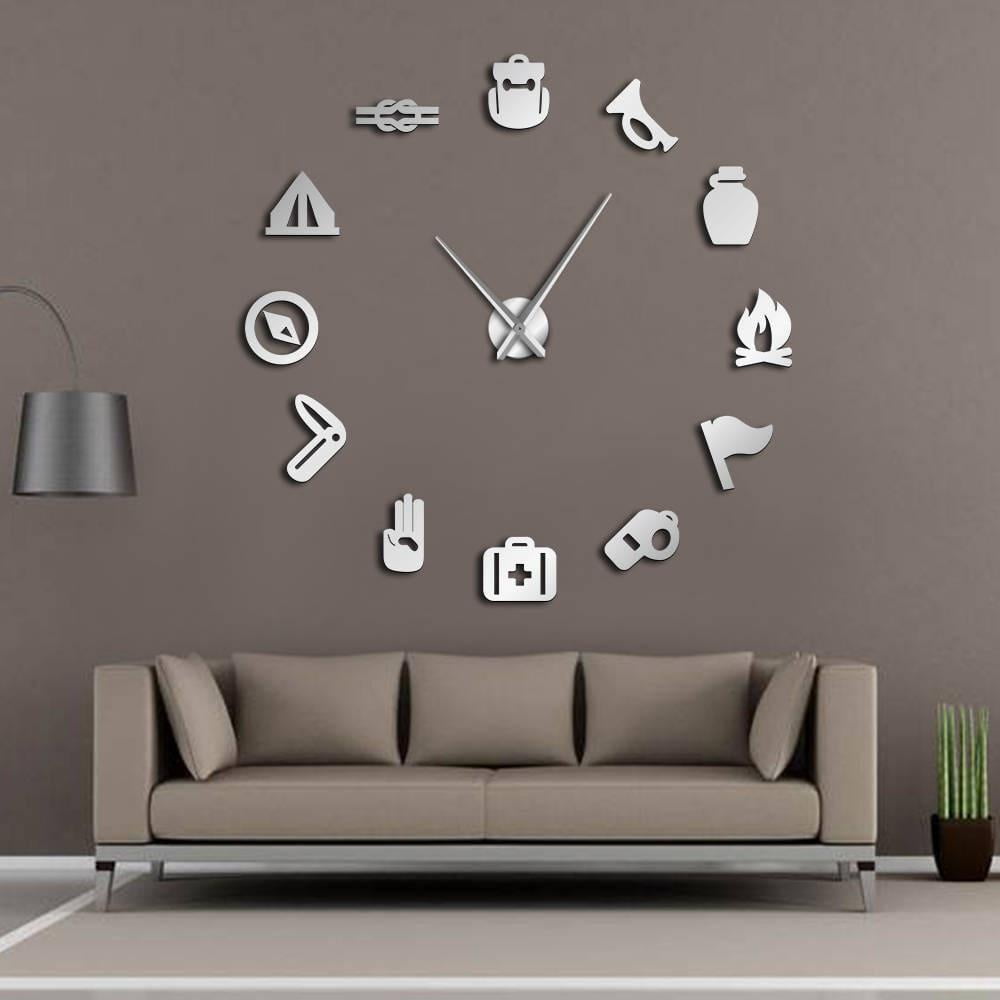 Camping Scouting DIY Giant Wall Clocks Junior Kids Scout Campfire ...