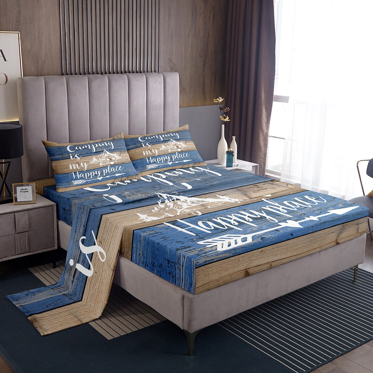 Camping Sheet Set Full,Camper Themed Bed Sheets Camper Decor,RV Travel ...