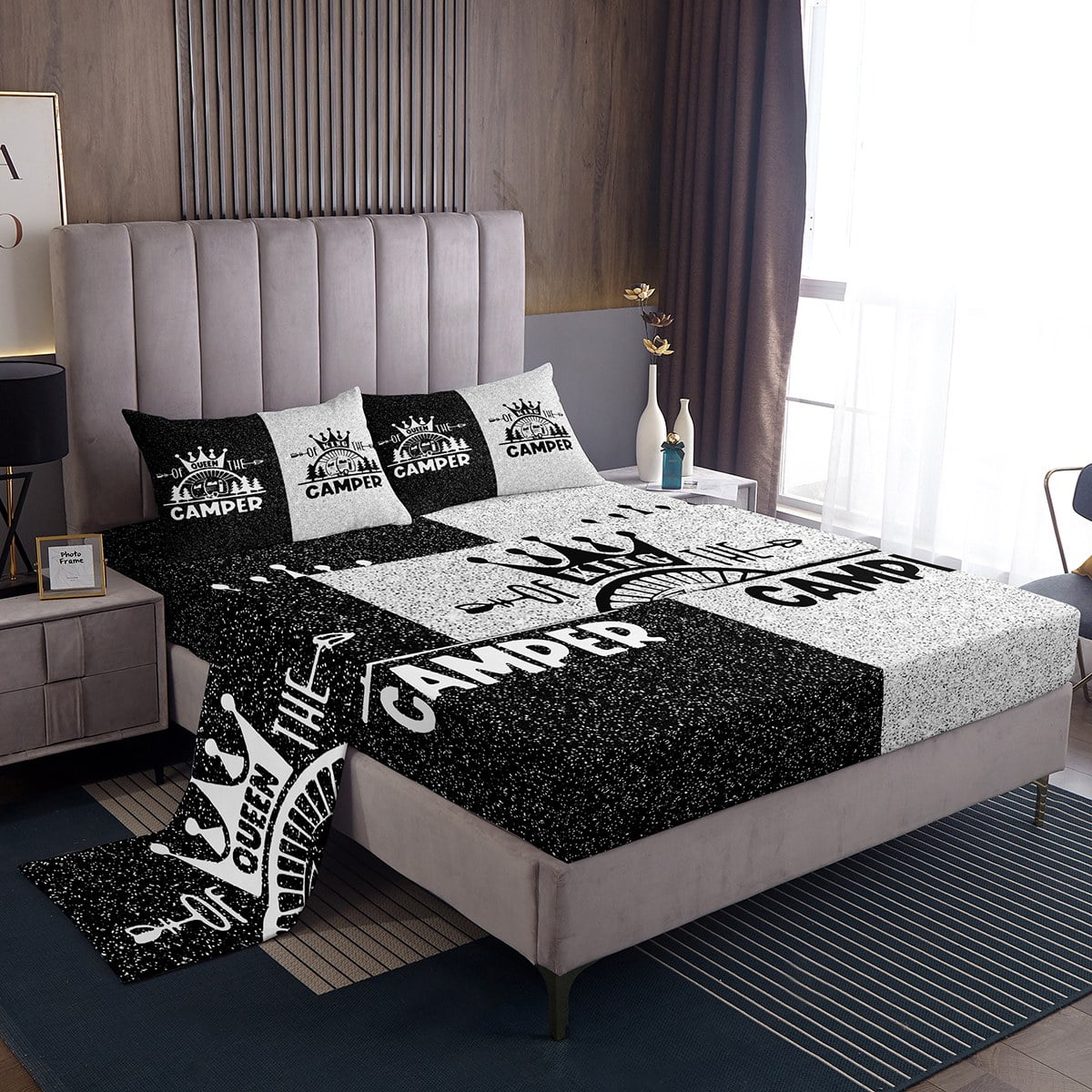 Camping Sheet Set RV Camper Decor,King and Queen Camper Bed Sheets Full ...