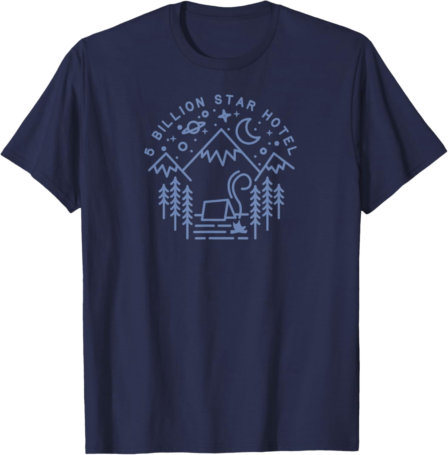 Camping Shirt 5 Billion Star Hotel Line Art Hiking 2 T Shirt - Walmart.com