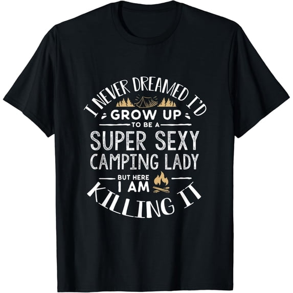 Camping Shirt Women Wife Camper Rv Camping Vacation T Shirt - Walmart.com