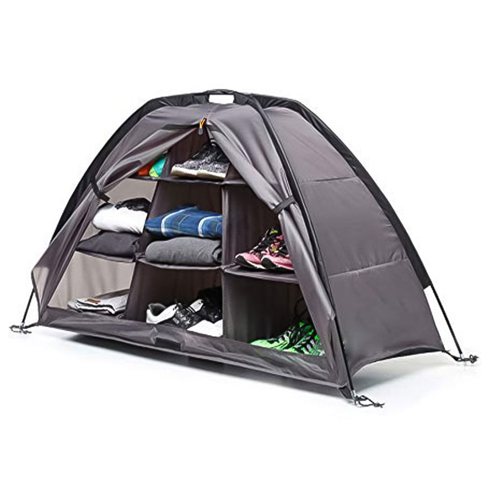 Camping Shoes Storage Organizer 9 Shelf Collapsible RV Tent Clothes ...