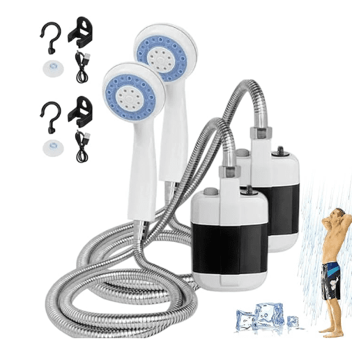 Camping Shower Pump - Rechargeable Outdoor Shower Head Sprayer ...
