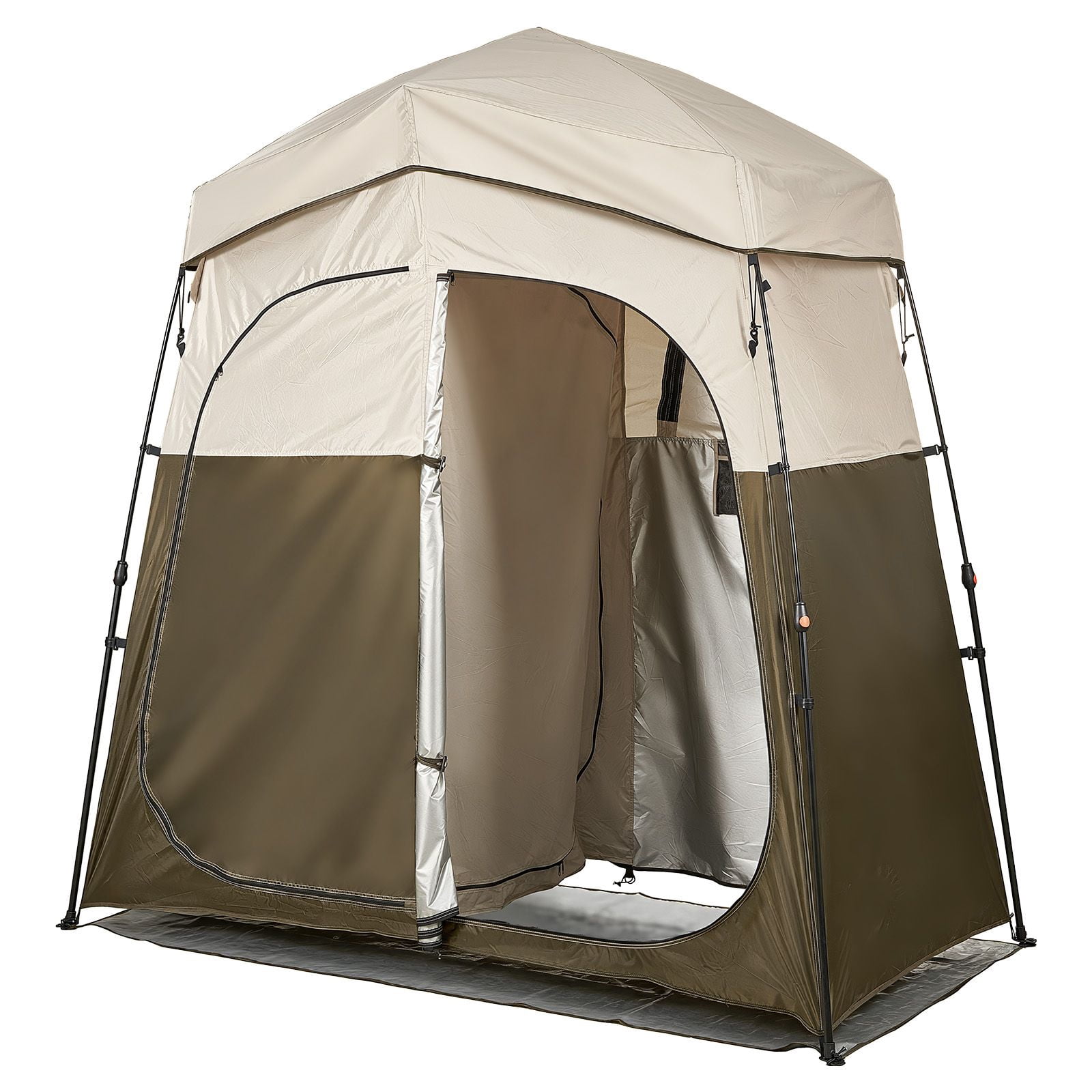 Camping Shower Tent 2-Room Foldable Portable Privacy Tent Changing Room ...