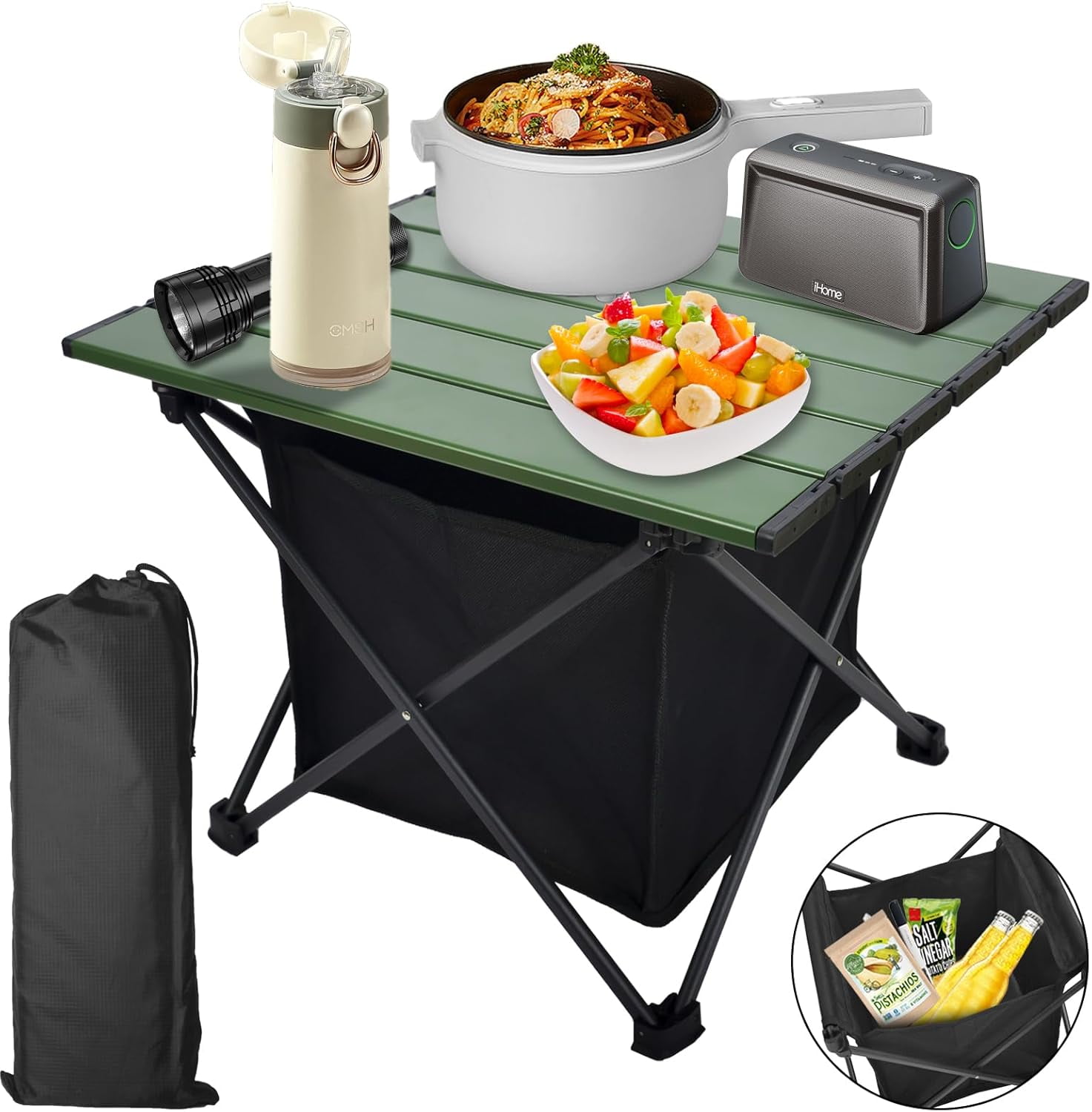 Camping Side Table, Ultralight Small Beach Table Aluminum, Portable ...