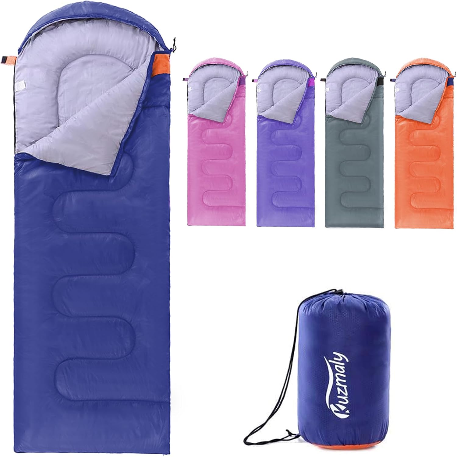 Camping Sleeping Bag 3 Seasons Lightweight &Waterproof with Compression ...