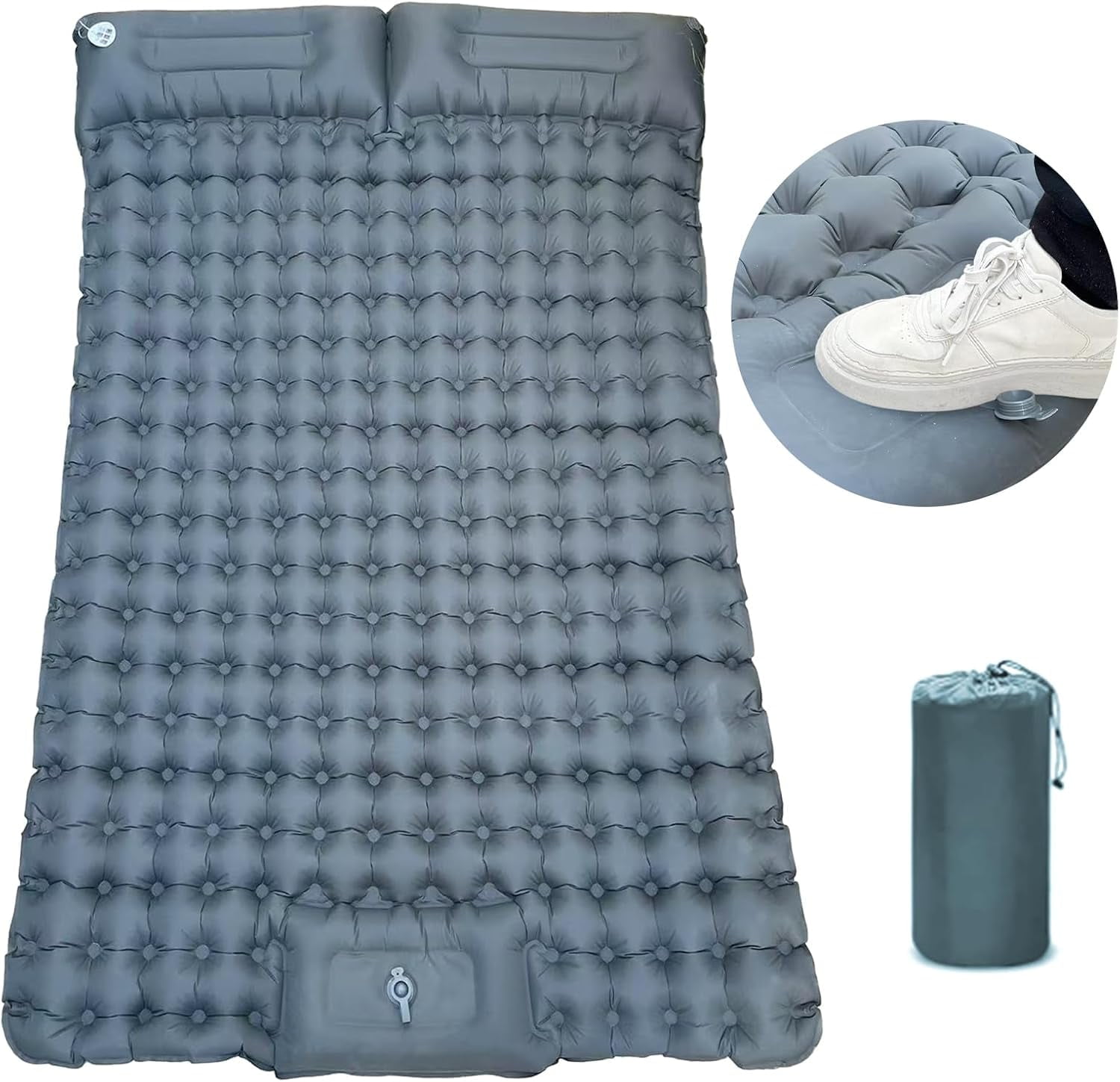 stusgo Double Camping Sleeping Pad,4" Extra-Thick Self Inflating Tent ...