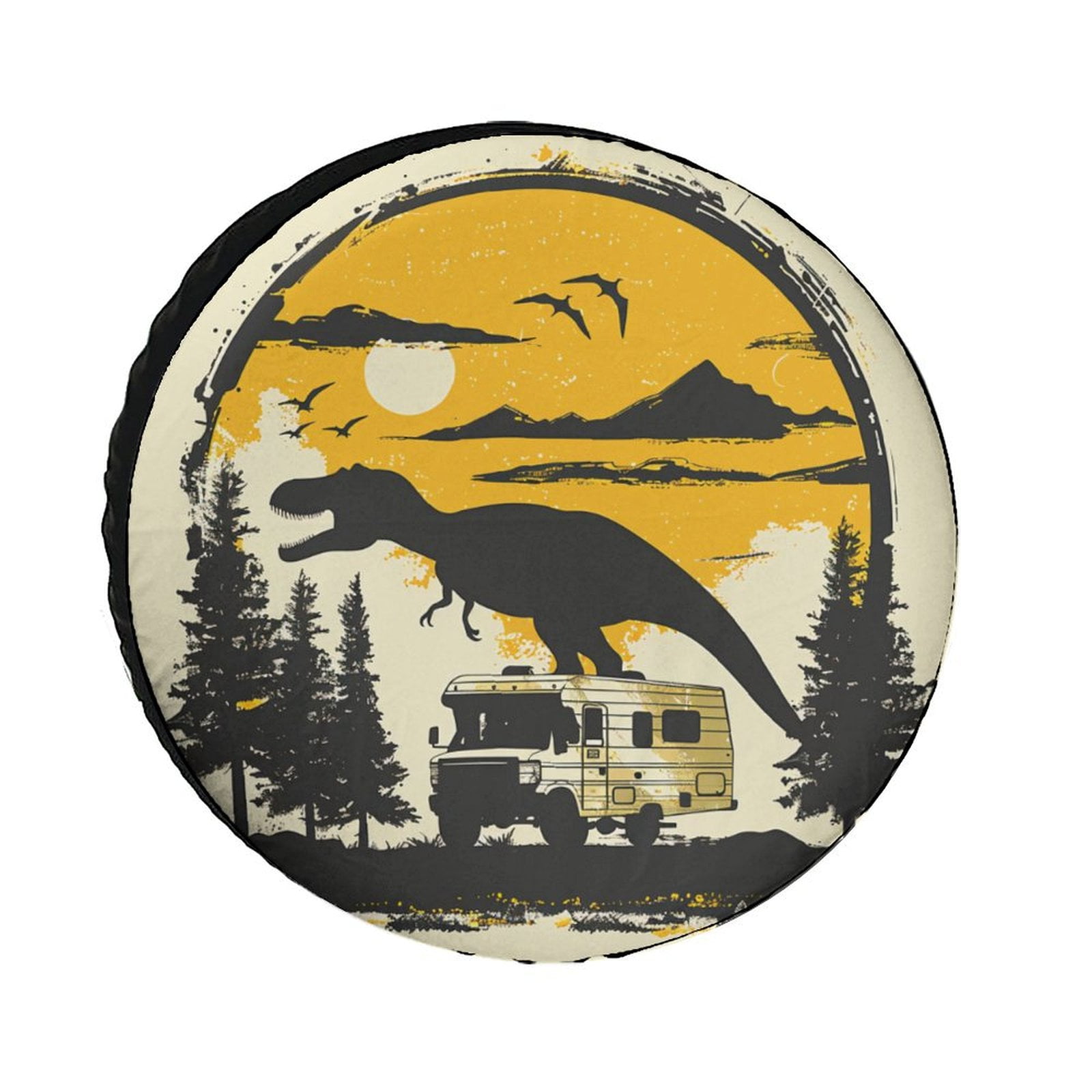 Camping Spare Tire Cover 12 Inch Dinosaur Trailer Wheel Tire Cover for ...