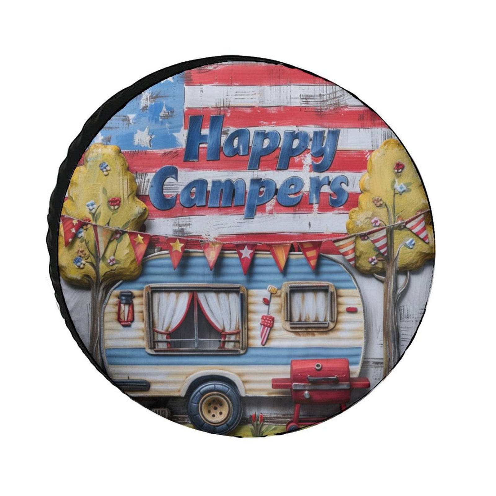 Camping Spare Tire Cover 12 Inch Happy Campers Weatherproof Wheel ...