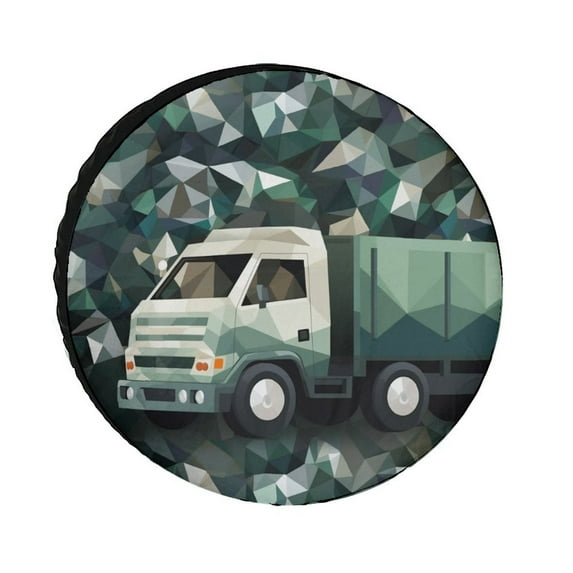 Camping Spare Tire Cover 12inch Abstract Green Truck Weatherproof ...
