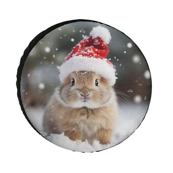 Camping Spare Tire Cover 12inch Bunny Wear Santa Hat Snowflake ...