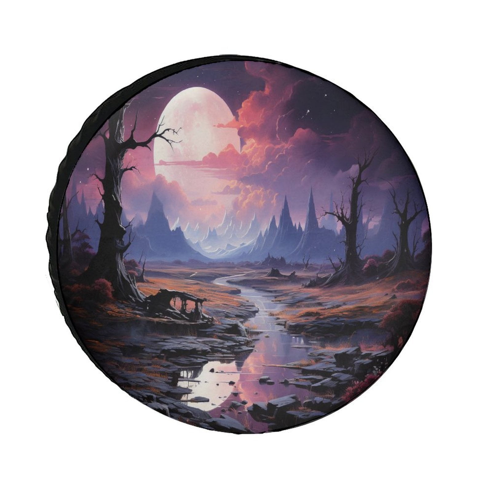 Camping Spare Tire Cover 12inch Nebula And Planets Space Purple And ...