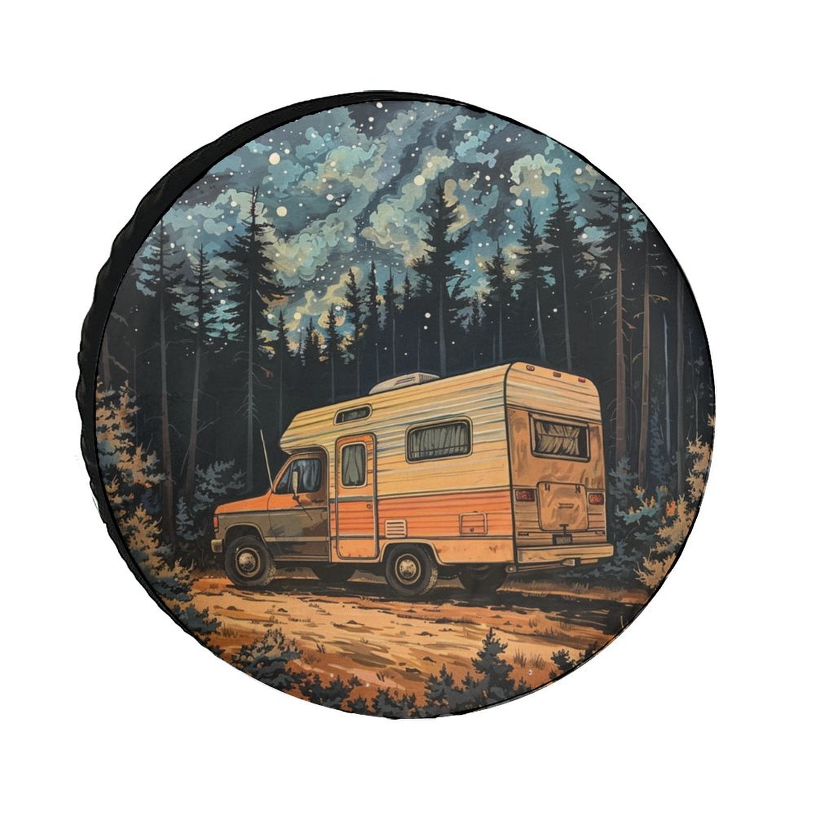 Camping Spare Tire Cover 13 Inch Happy Camper Wheel Tire Cover for ...