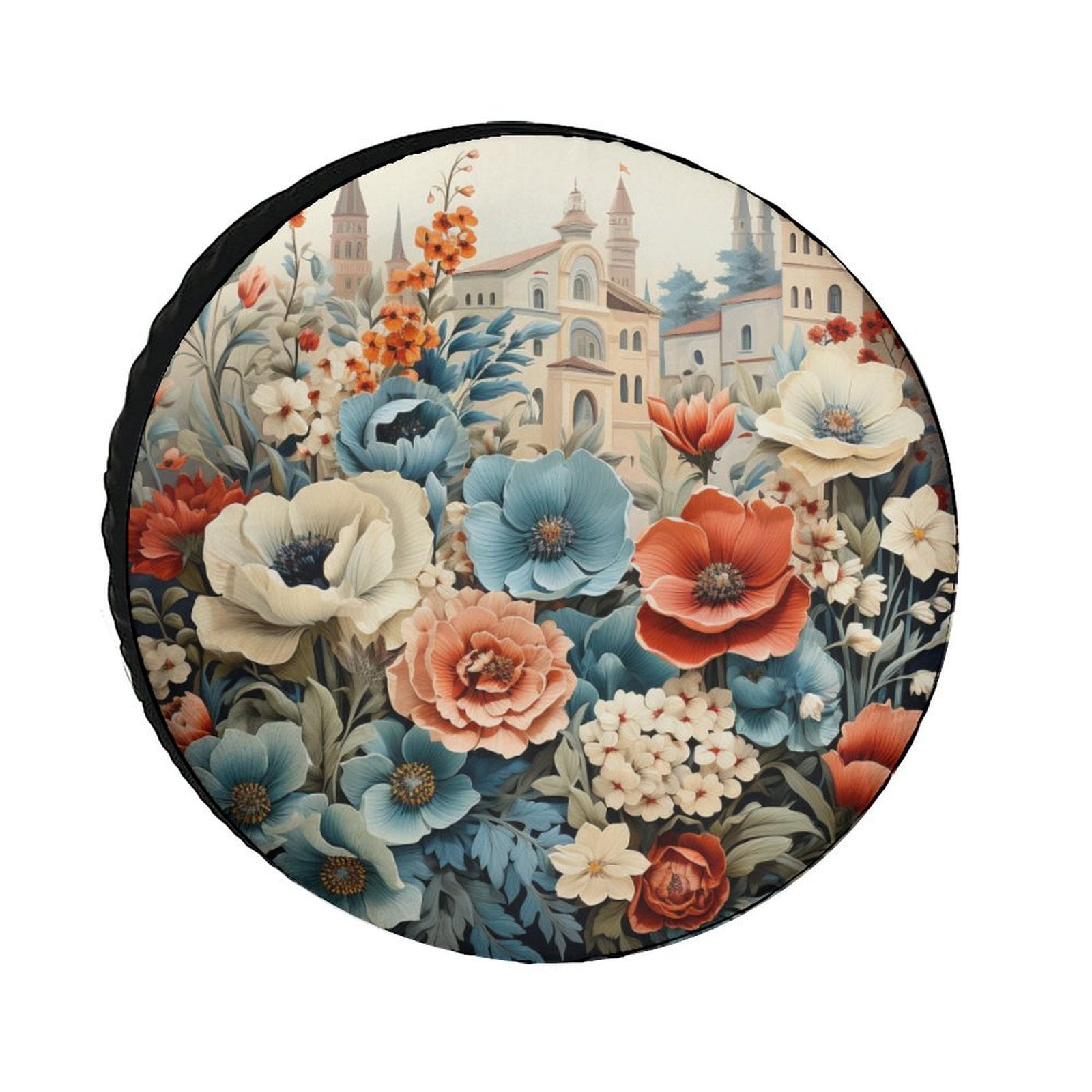 Camping Spare Tire Cover 13inch Flower Market Florence Pastel Blue ...