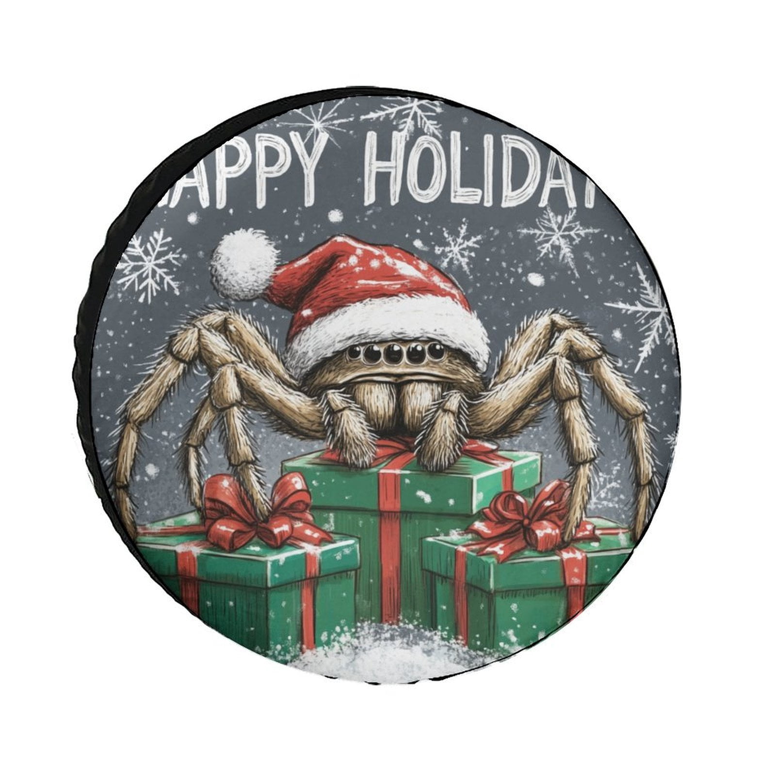 Camping Spare Tire Cover 13inch Happy Spider with Santa Hat And ...