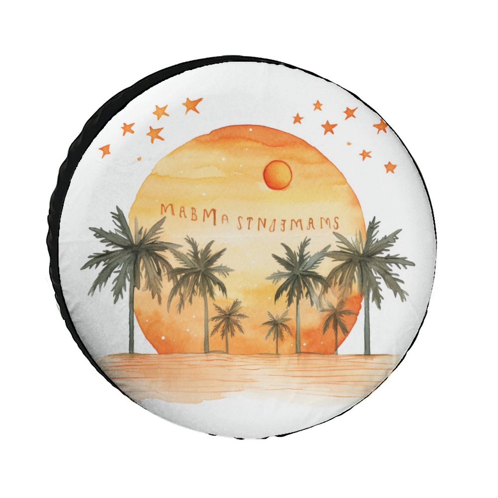 Camping Spare Tire Cover 13inch Merry Palm Trees And A Sun Weatherproof ...
