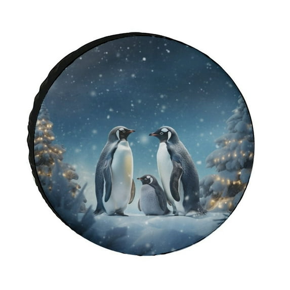 Camping Spare Tire Cover 13inch Penguin Christmas Snow Winter Animals ...