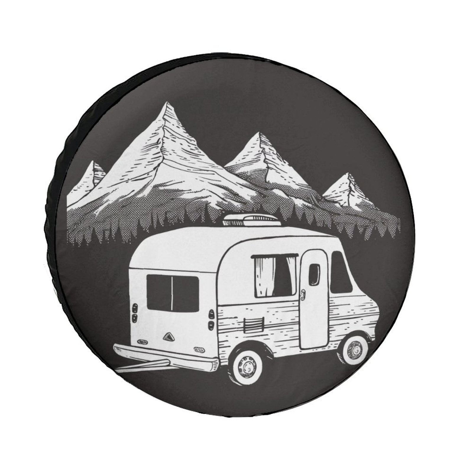 Camping Spare Tire Cover 14 Inch Camper with Mountains Wheel Tire Cover ...
