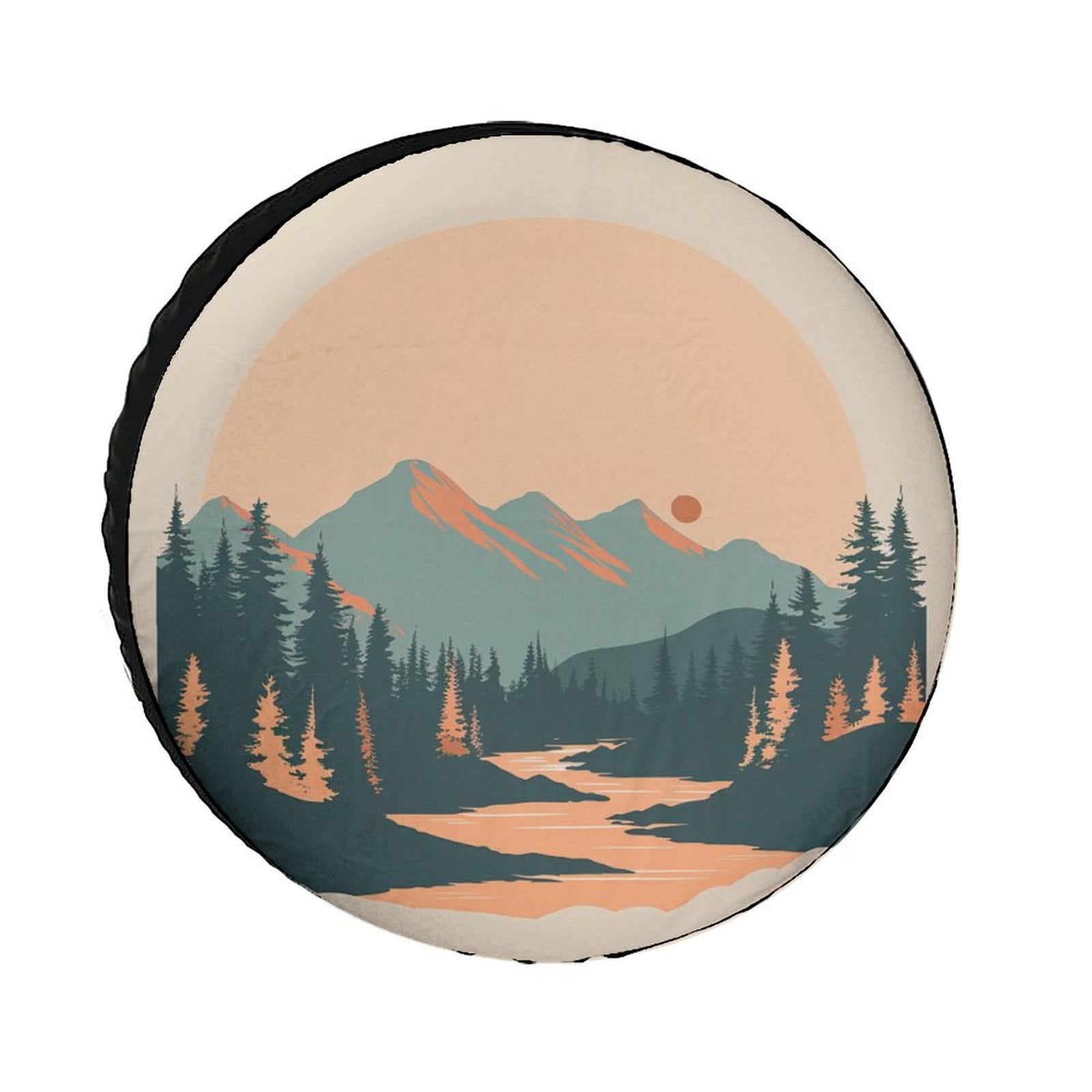 Camping Spare Tire Cover 14 Inch Mountain Adventure Wheel Tire Cover ...