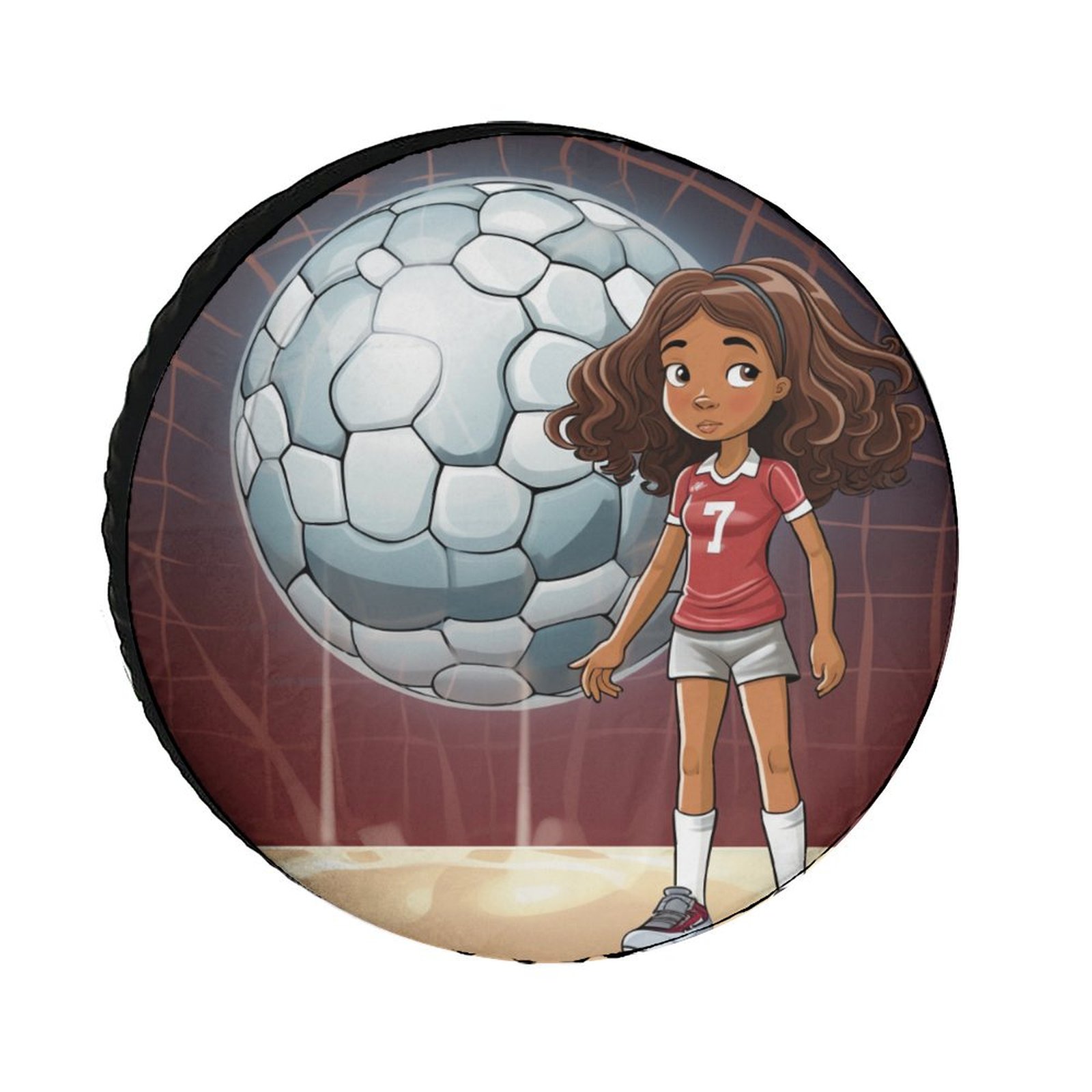 Camping Spare Tire Cover 14inch Female Volleyball Player Wheel ...