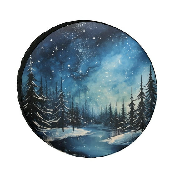 Camping Spare Tire Cover 14inch Night Sky In The Forest Camping Wheel ...