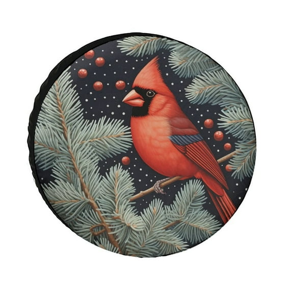 Camping Spare Tire Cover 14inch Red Cardinal Sits On A Pine Branch In ...