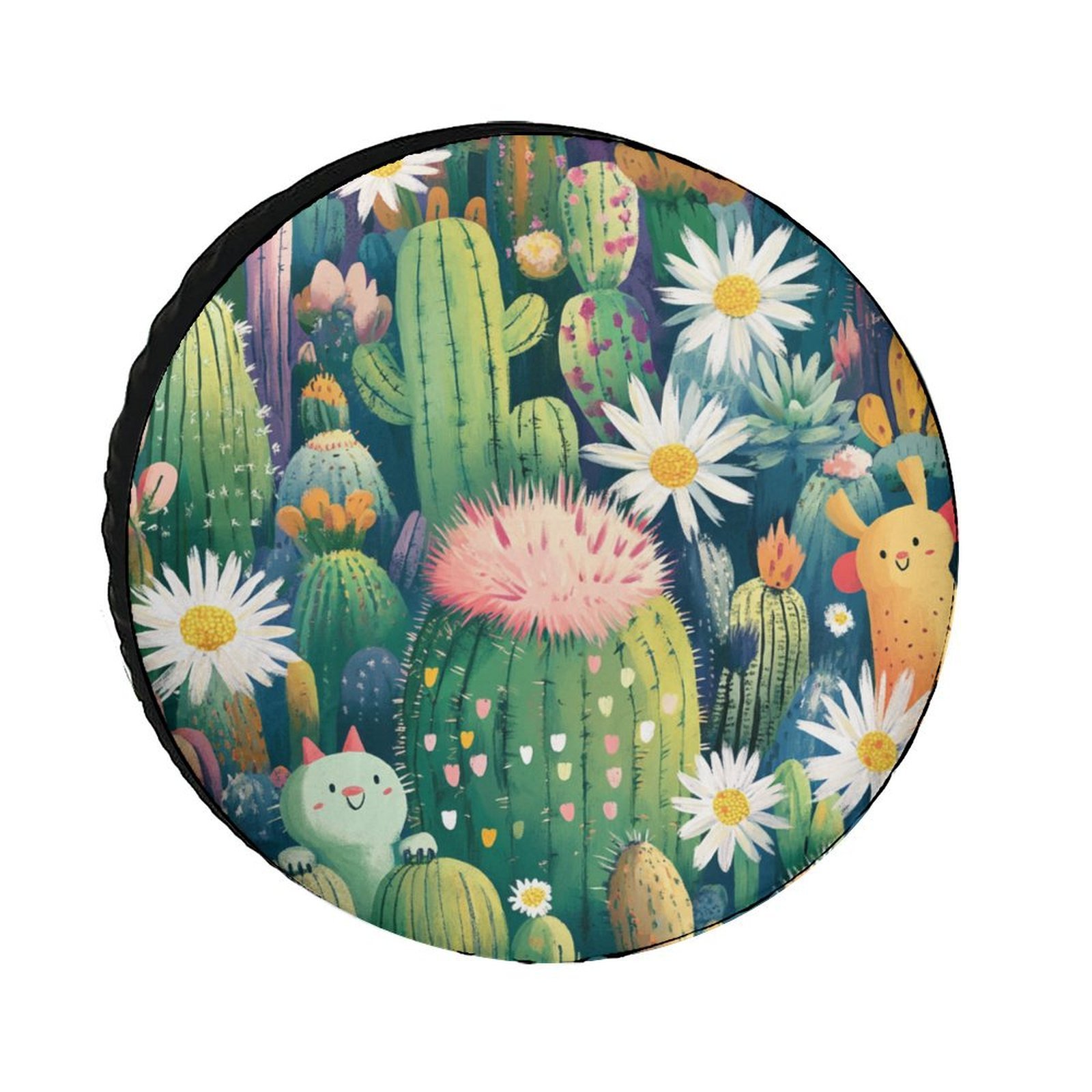 Camping Spare Tire Cover 14inch Watercolor Cactus Succulents Plants ...
