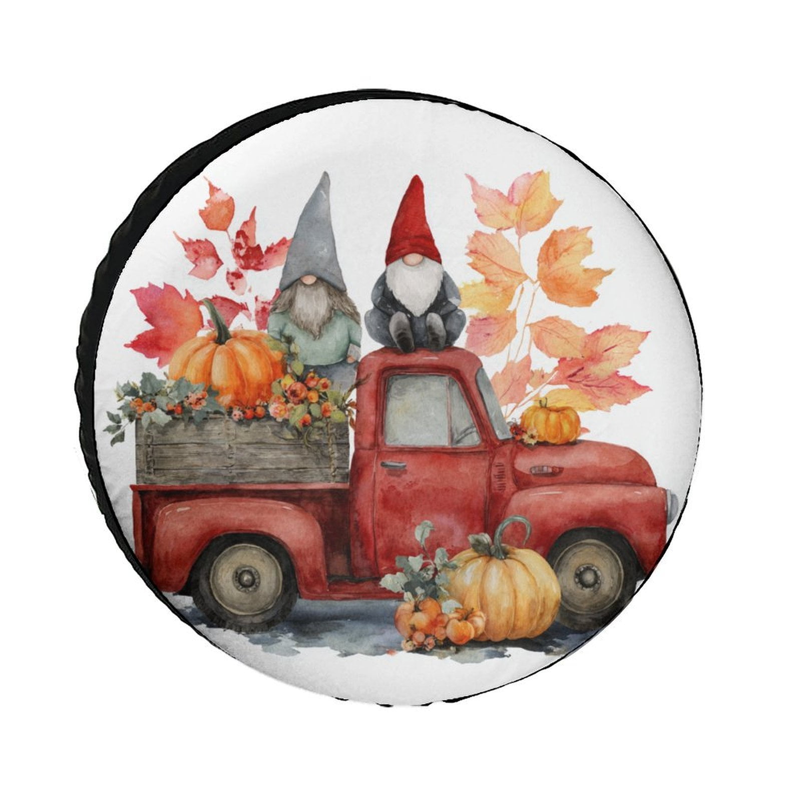 Camping Spare Tire Cover 14inch Watercolor Pumpkins Gnomes Truck Wheel ...