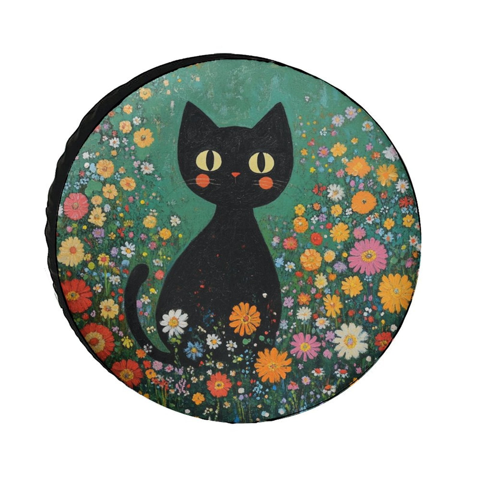 Camping Spare Tire Cover 15in Spring Summer Cat Colorful Floral ...