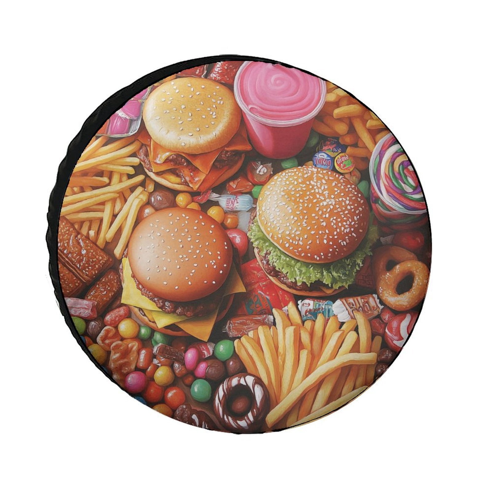 Camping Spare Tire Cover 15inch Delicious Junk Food Wheel Protectors ...