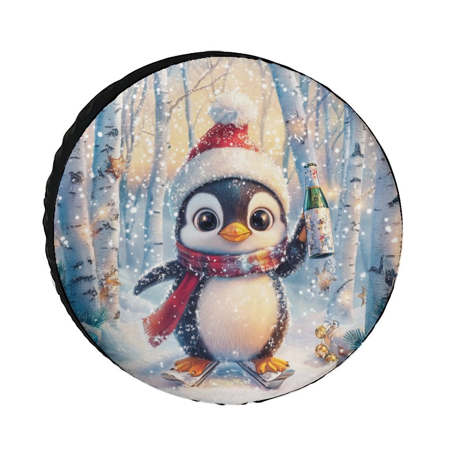 Camping Spare Tire Cover 15inch Happy Penguin Merry Christmas Cute ...