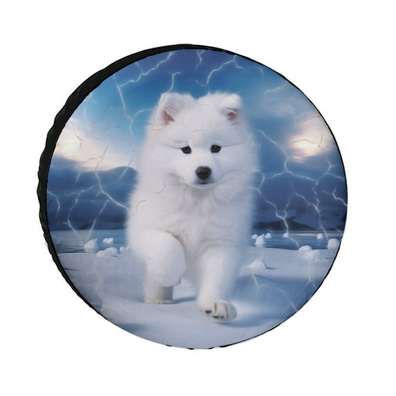 Camping Spare Tire Cover 15inch Puppy Dog Walking In The Snow ...