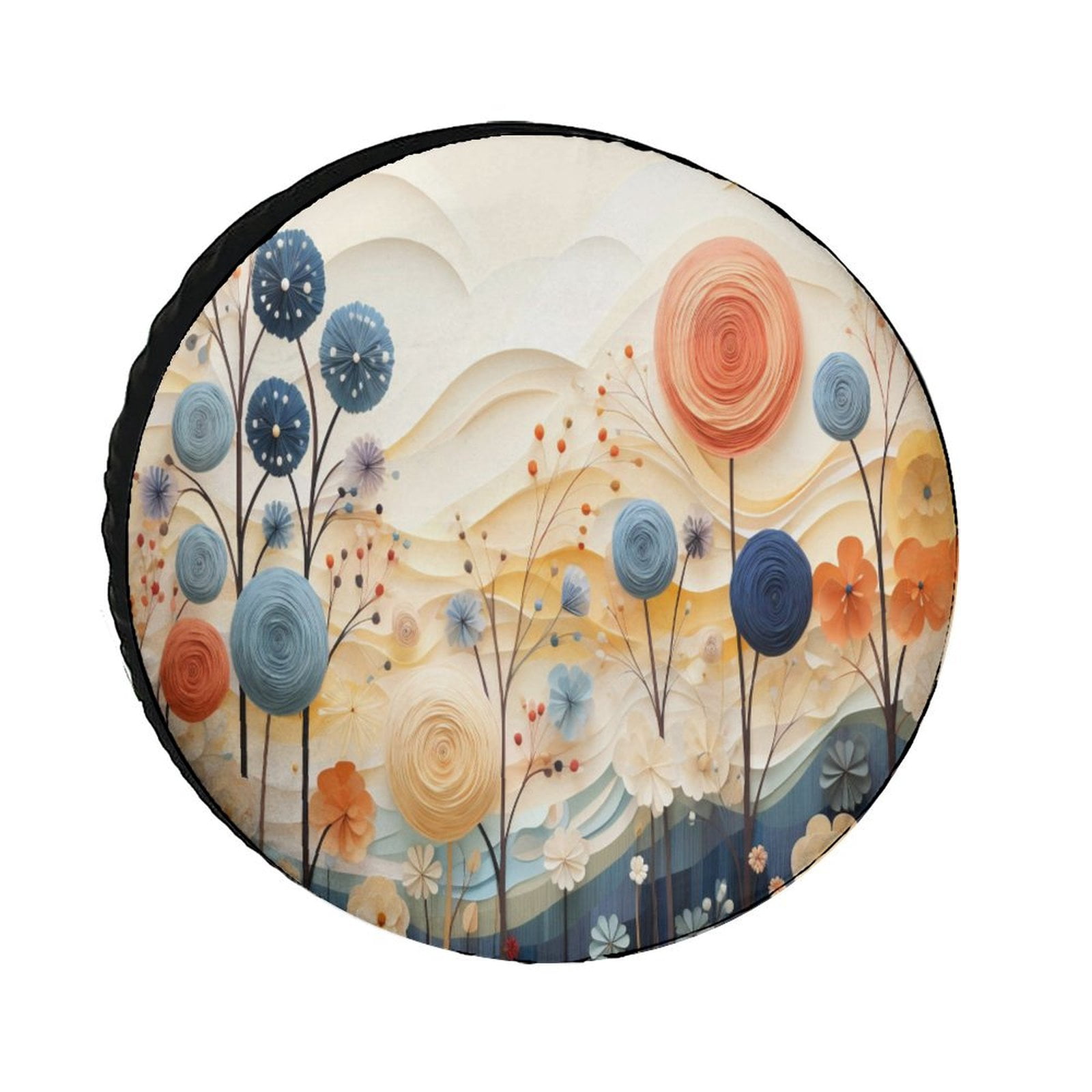 Camping Spare Tire Cover 15inch Watercolor Rainbows Tuscany Indigo ...