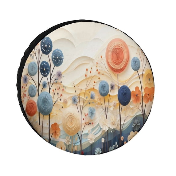 Camping Spare Tire Cover 15inch Watercolor Rainbows Tuscany Indigo ...