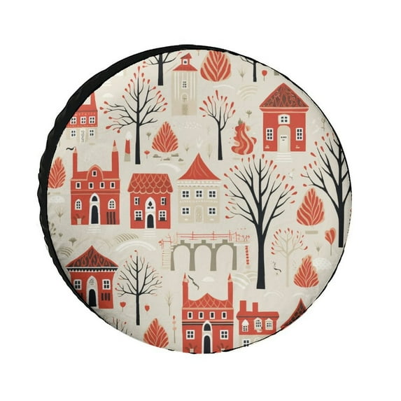 Camping Spare Tire Cover Cartoon Countryside Rustic Wheel Tire Covers ...