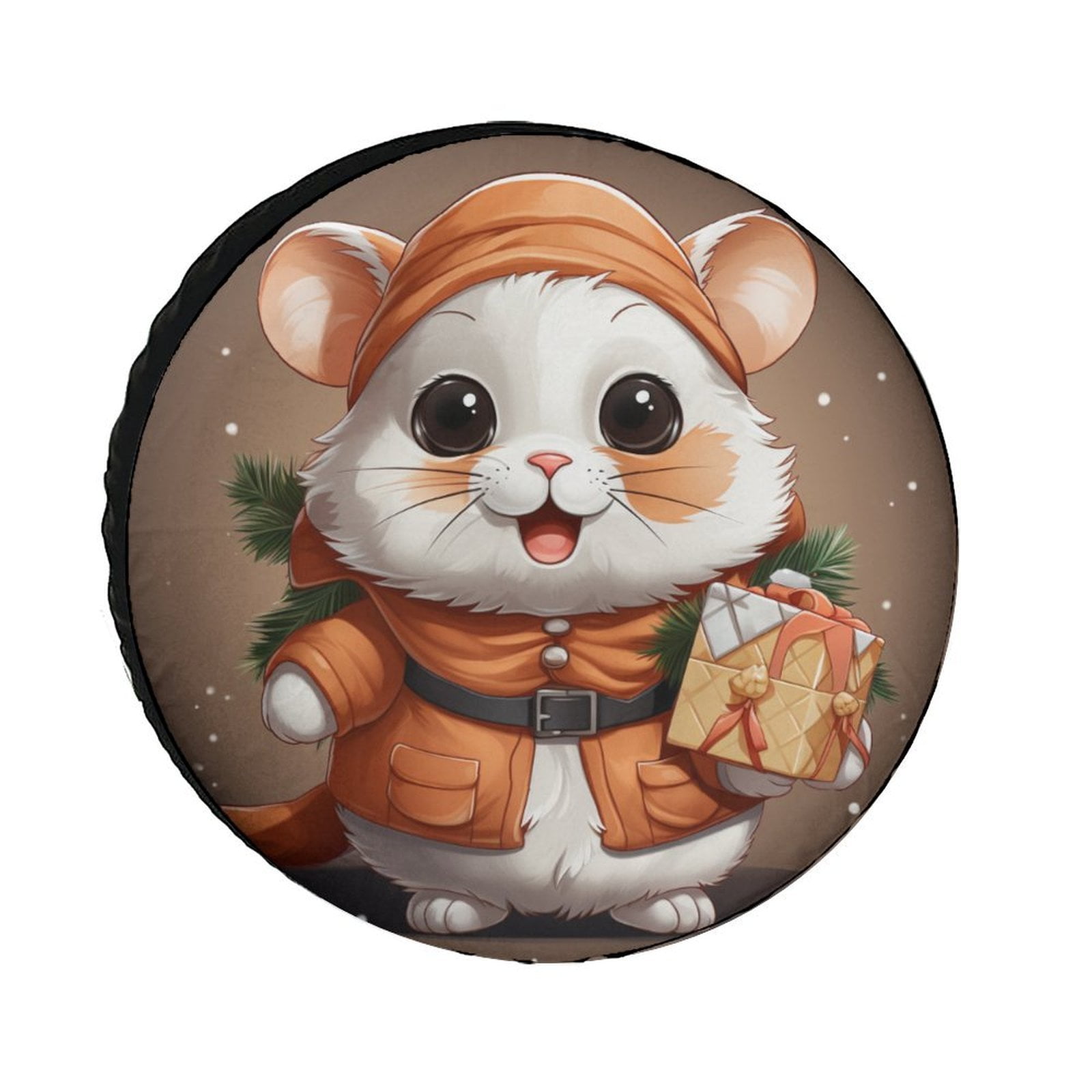 Camping Spare Tire Cover Cute Cartoon Hamster Pet Christmas ...