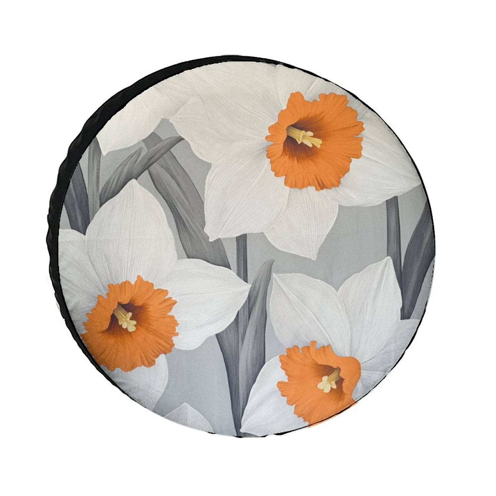 Camping Spare Tire Cover Daffodil White And Gray Polyester Universal ...