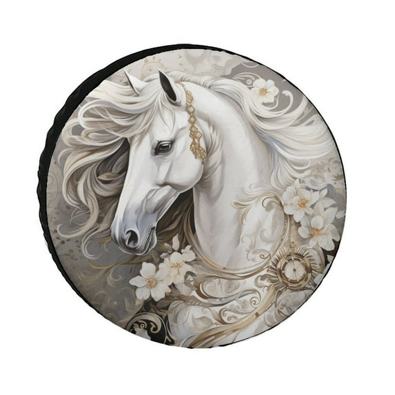 Camping Spare Tire Cover Elegant White Horse Wheel Tire Covers ...