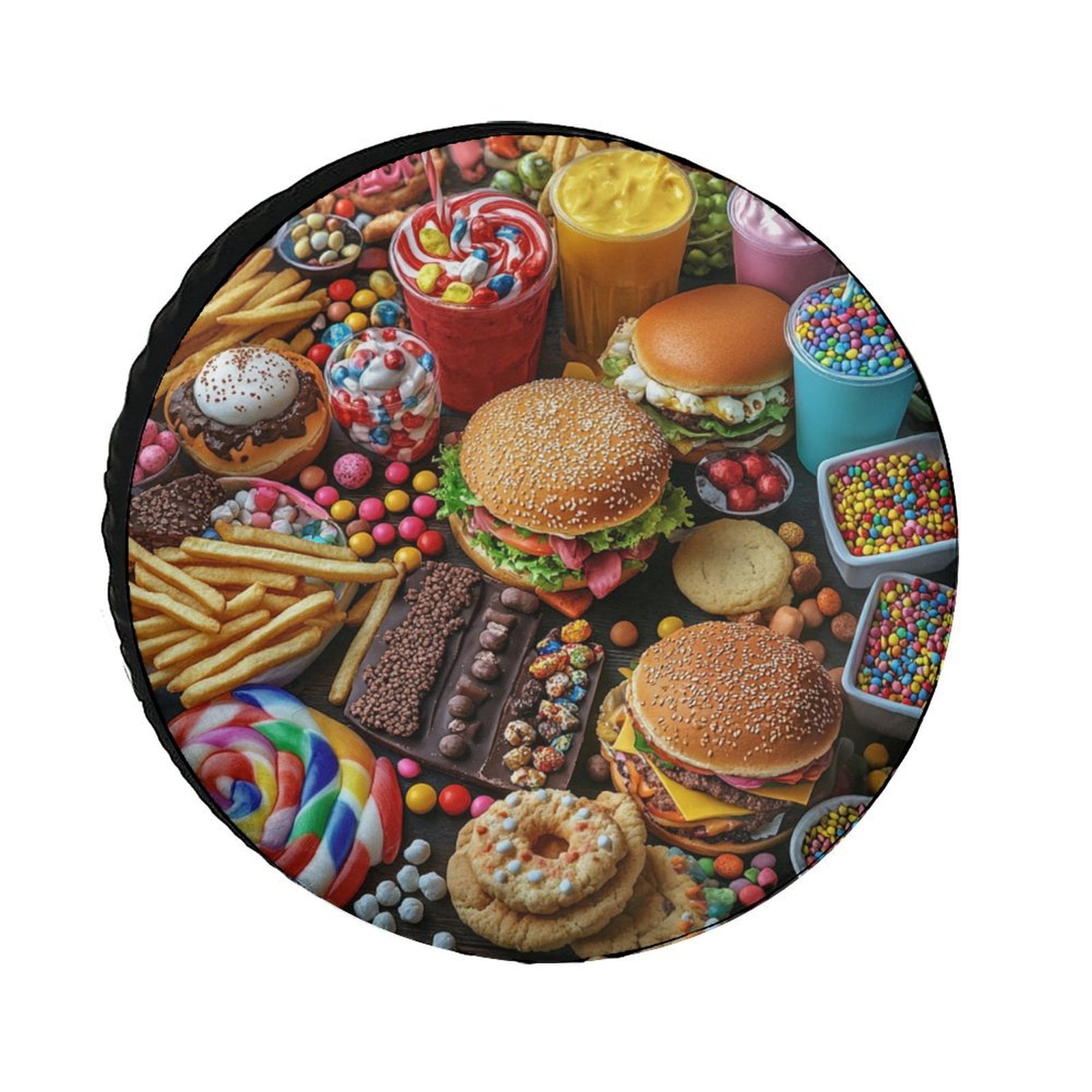 Camping Spare Tire Cover Favorite Foods Waterproof Sun Protection ...