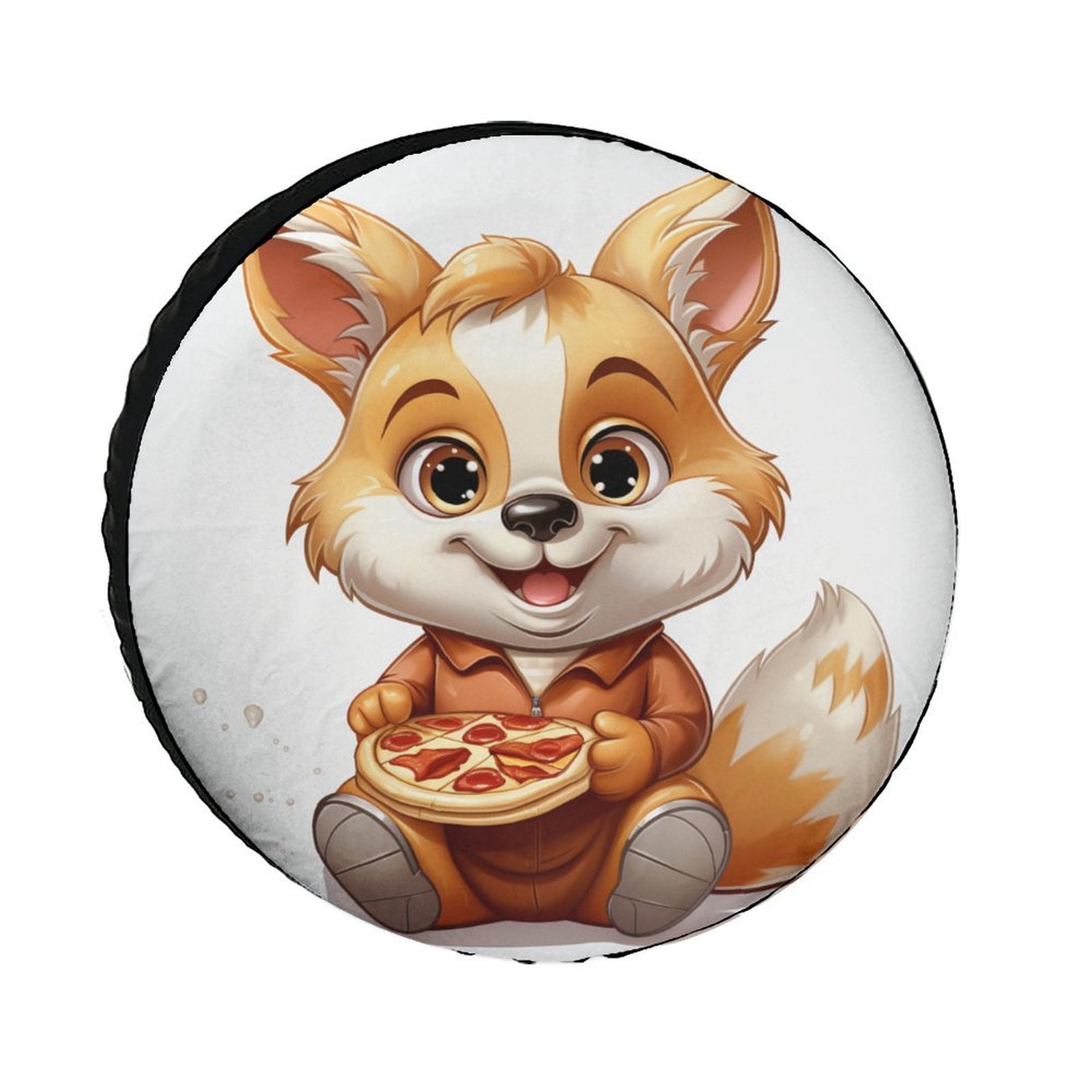 Camping Spare Tire Cover Fox Pizza Wheel Protectors Weatherproof Wheel ...