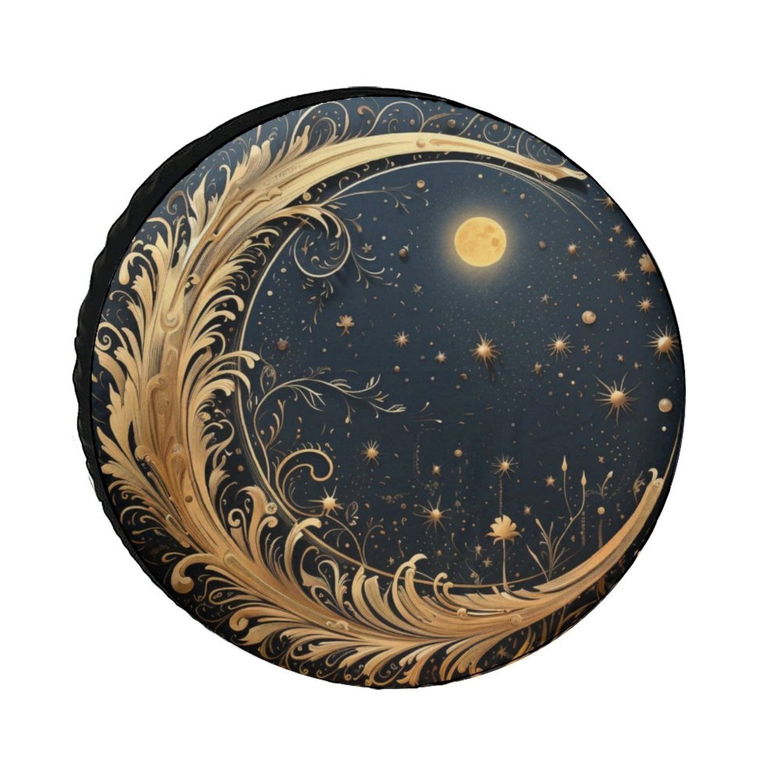 Camping Spare Tire Cover Full Moon Round Protectors Weatherproof Dust ...