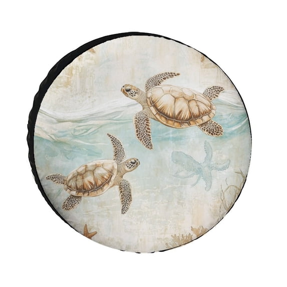 Camping Spare Tire Cover Nautical Green Sea Turtles Beach Theme ...