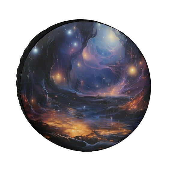 Camping Spare Tire Cover Nebula And Planets Space Purple And Blue Wheel ...