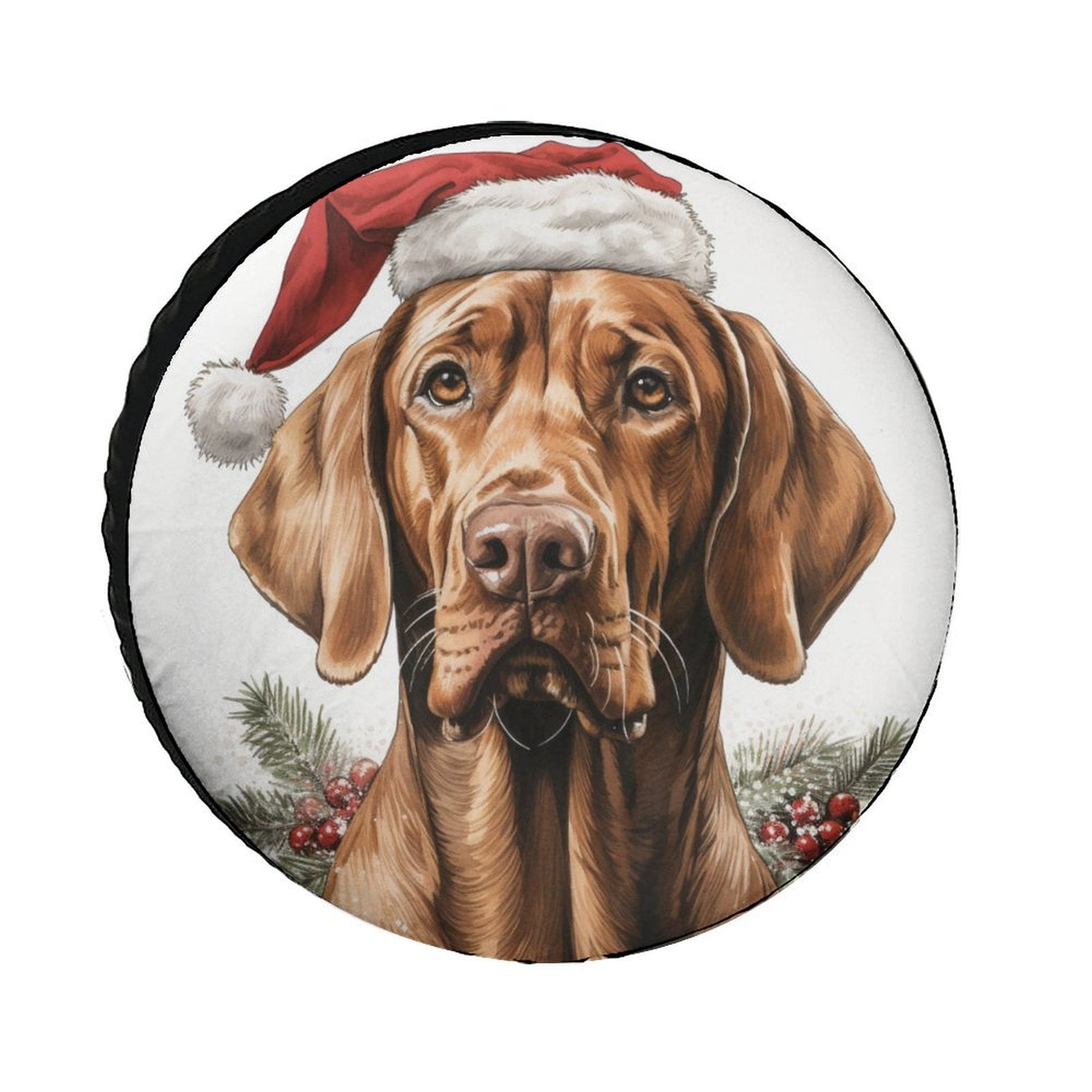 Camping Spare Tire Cover Redbone Coonhound Dog Wear Santa Hat Wheel ...