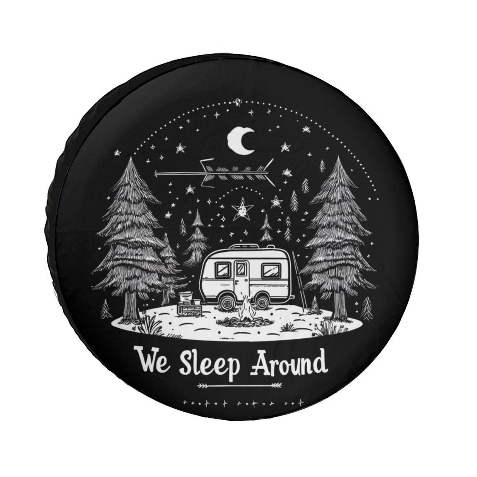 Camping Spare Tire Cover We Sleep Around Weatherproof Wheel Protectors ...