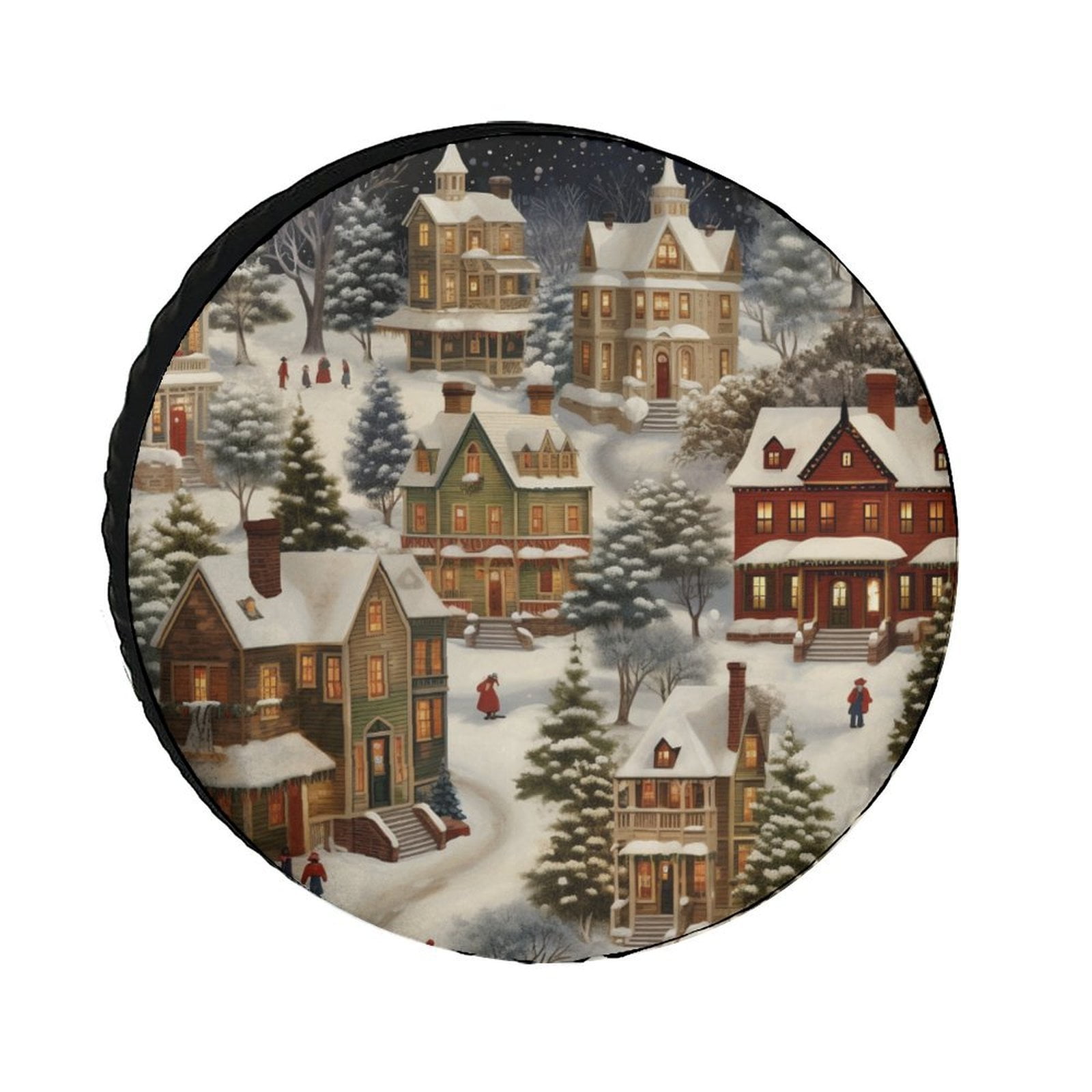 Camping Spare Tire Cover Victorian Christmas Village Protectors ...