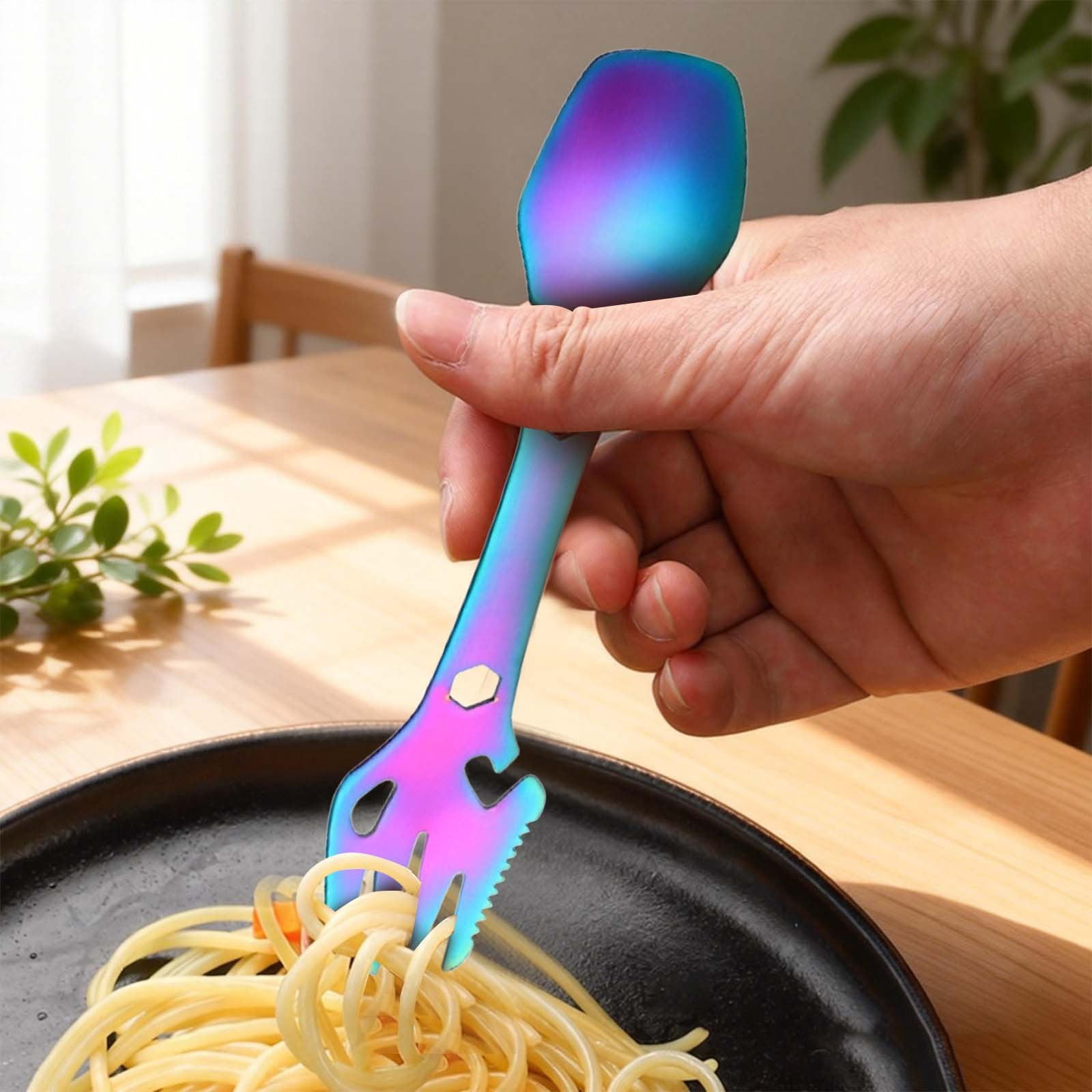 Camping Spork, Metal Spork, Multi-Functional Camping Utensils, Fork ...