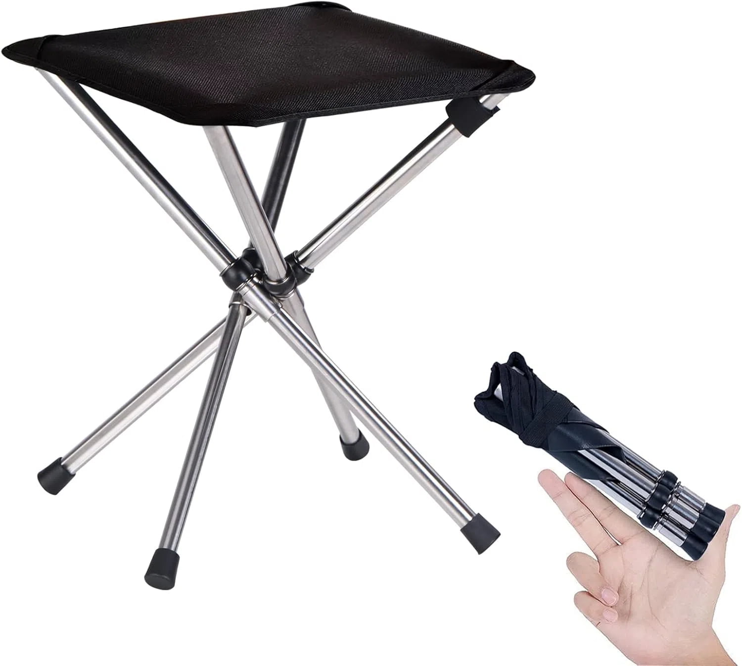 Camping Stool, Compact Folding Chair, 13.8’ Lightweight Folding Stool ...