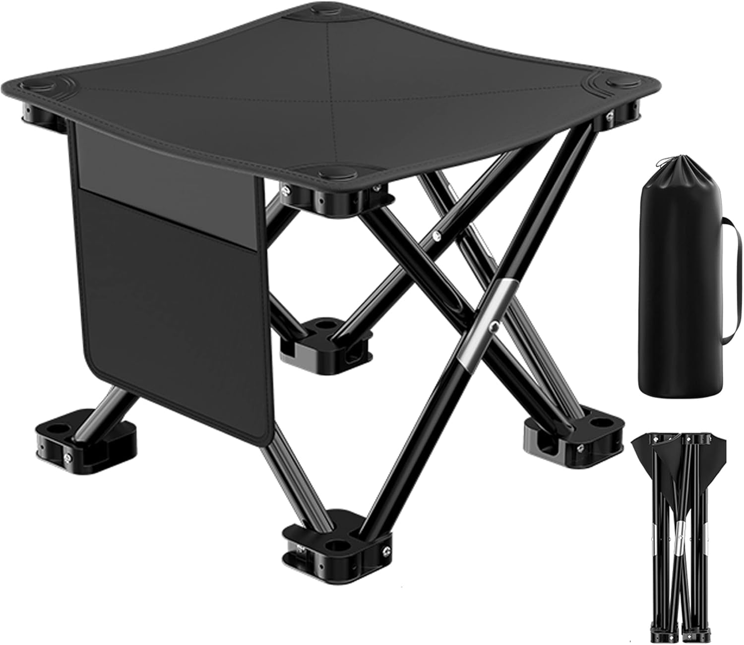 Camping Stool. Load Capacity 550 lbs Upgraded 13 Inch Portable Folding ...
