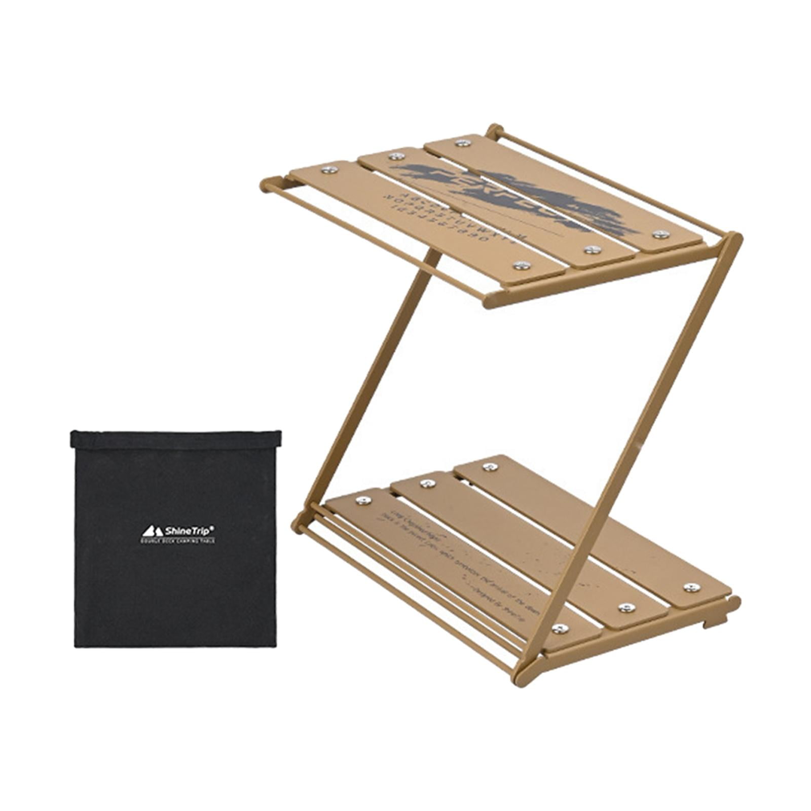 Camping Storage Rack Outdoor Folding Picnic Table with Storage Bag Desk ...